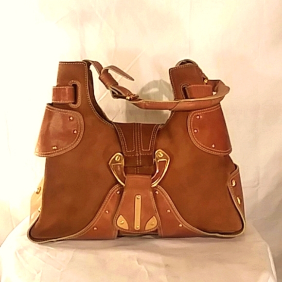 Maxx New York | Bags | Maxx New York Tan Luggage Leather Suede With ...